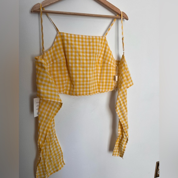 Reverse | Tops | Reverse Clothing Aus Nwt Yellow Gingham Crop Tank Wrap ...